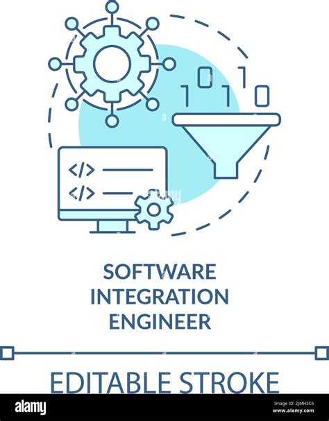 Software Integration Engineer Turquoise Concept Icon Stock Vector Image