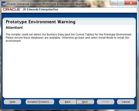 Warning Prototype Environment Already Exists