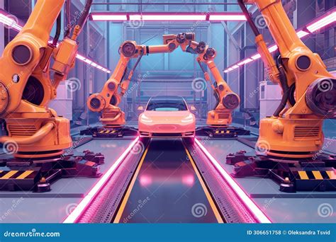 Automatic Construction Automobile Assembly Line Production Car Factory Automated Robot Arm