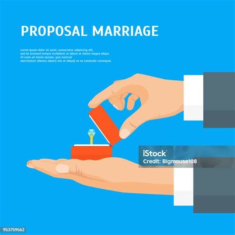 만화 제안 결혼 개념 인간의 손 링 카드 포스터를 들고 벡터 약혼 반지에 대한 스톡 벡터 아트 및 기타 이미지 약혼 반지 개념 결혼 의식 Istock