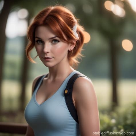 Misty From Pokemon Petting A Houndoom Prompts Stable Diffusion Online