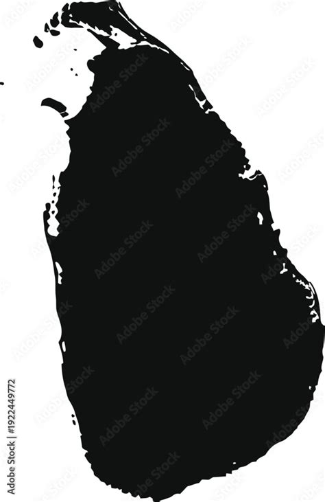 Accurate Real World Map Silhouette Of Sri Lanka Precise Island
