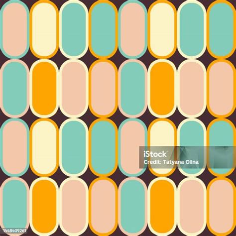 70년대 스타일의 복고풍 빈티지 미드 센추리 패턴 벡터 그림 1960 1969 년에 대한 스톡 벡터 아트 및 기타 이미지 1960 1969 년 1970 1979 년