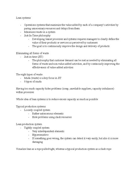 Scm 2160 Lecture 20 Lean Systems Lean Systems Operations Systems That Maximize The Value