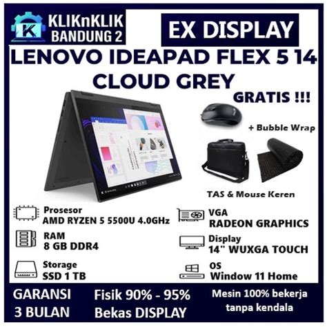 Jual LAPTOP TOUCHSCREEN LENOVO IDEAPAD FLEX 5 14 AMD RYZEN 5 SSD 1 TB WINDOW 11 LIKE NEW