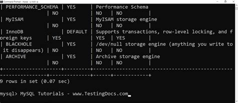 Mysql Storage Engines