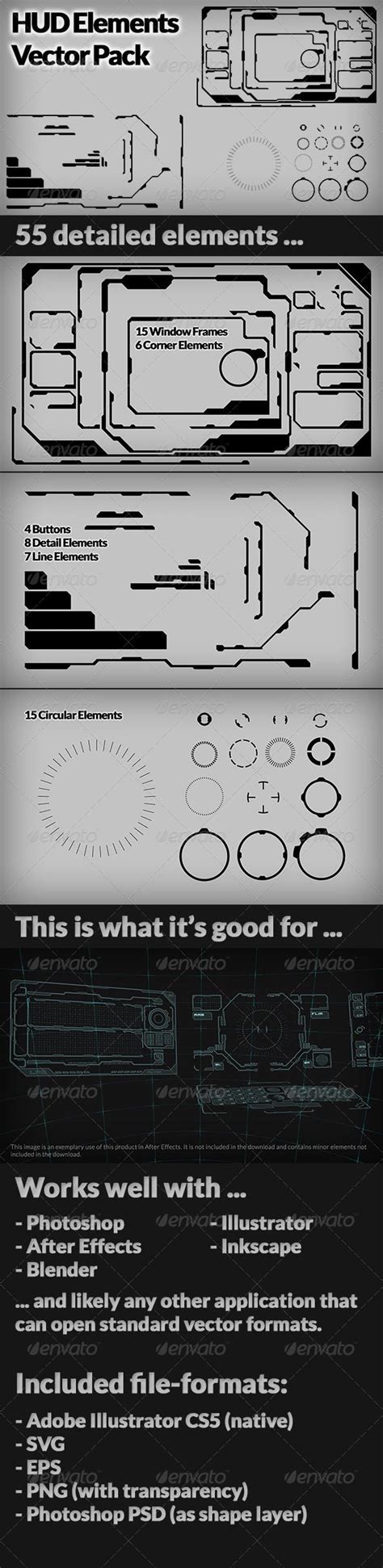 HUD Interface Vectors Pack Interface Gui Design Interface Design