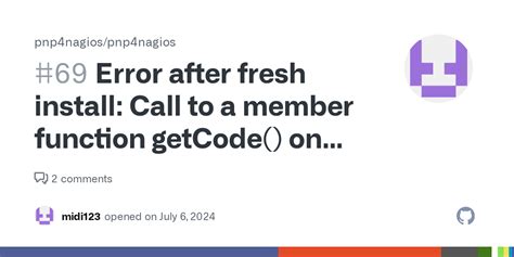 Error After Fresh Install Call To A Member Function Getcode On Int