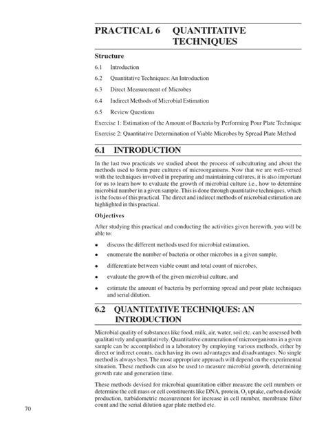 Food Safety Microbiology Practical 6 Pdf Colony Forming Unit Growth Medium