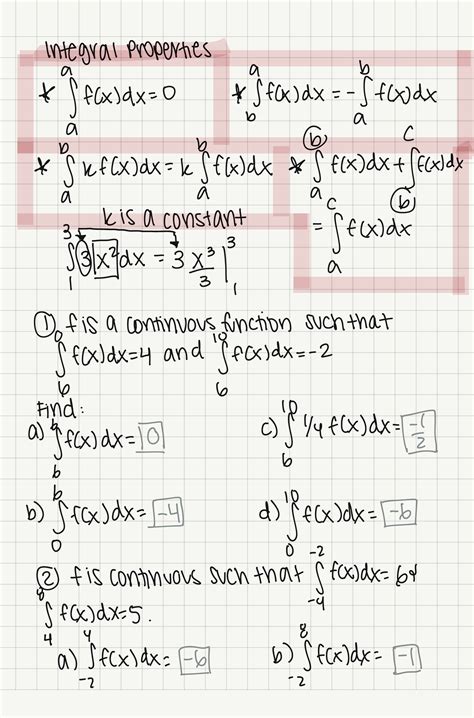 Integral Properties Ap Calc Ab🌸 Integral Properties A A B X F F Cx