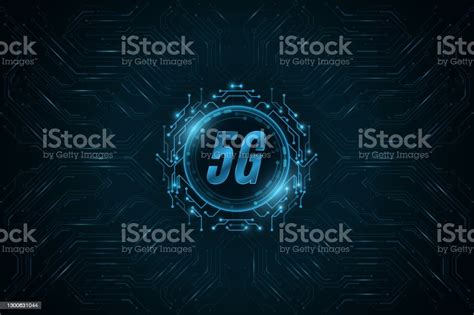 5g 글로벌 네트워크 개념 고속 Wifi 인터넷 연결 하이테크 디자인 컴퓨터 회로 기판 파란색 미래 프레임과 기호 벡터