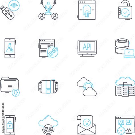 Sales Forecasting Linear Icons Set Prediction Forecast Analysis