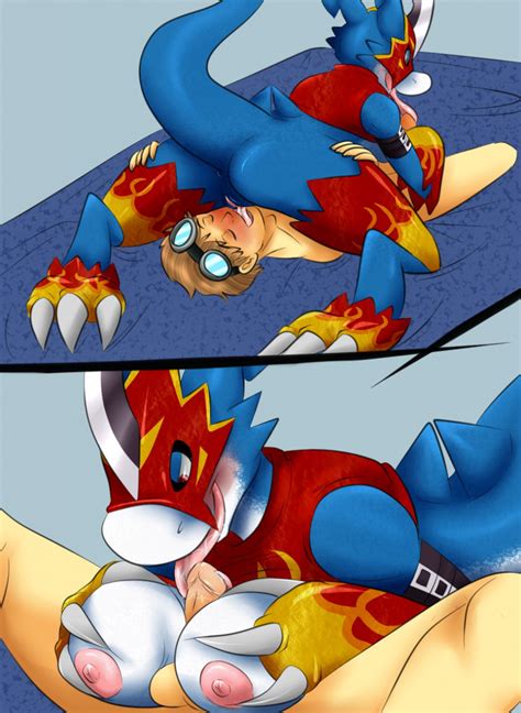 Rule 34 69 Bandai Breasts Digimon Fellatio Female Fladramon Flamedramon Genderswap