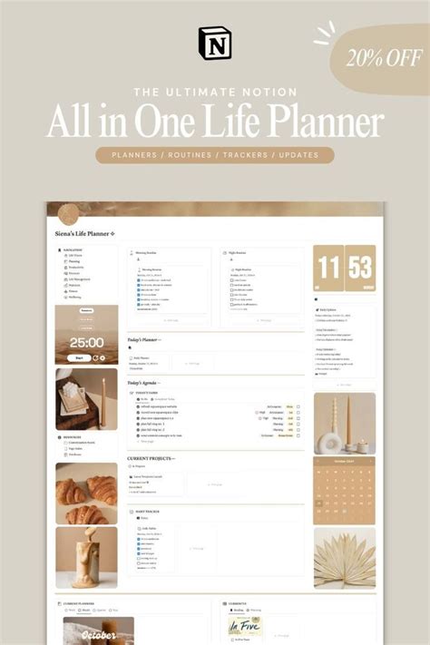 Boost Productivity With Minimalist Notion Planner Template Planner