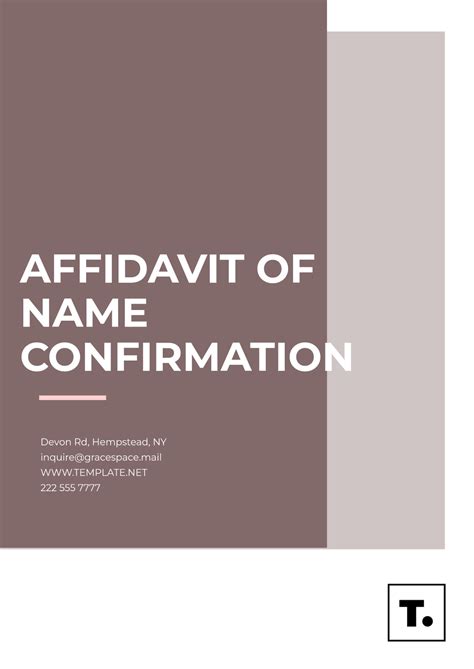 Free Affidavit Of Name Confirmation Template To Edit Online