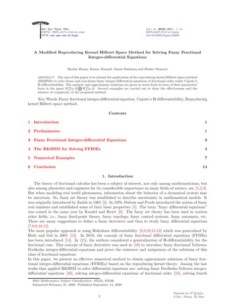 Pdf A Modified Reproducing Kernel Hilbert Space Method For Solving Fuzzy Fractional Integro