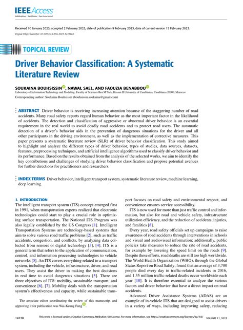 Pdf Driver Behavior Classification A Systematic Literature Review