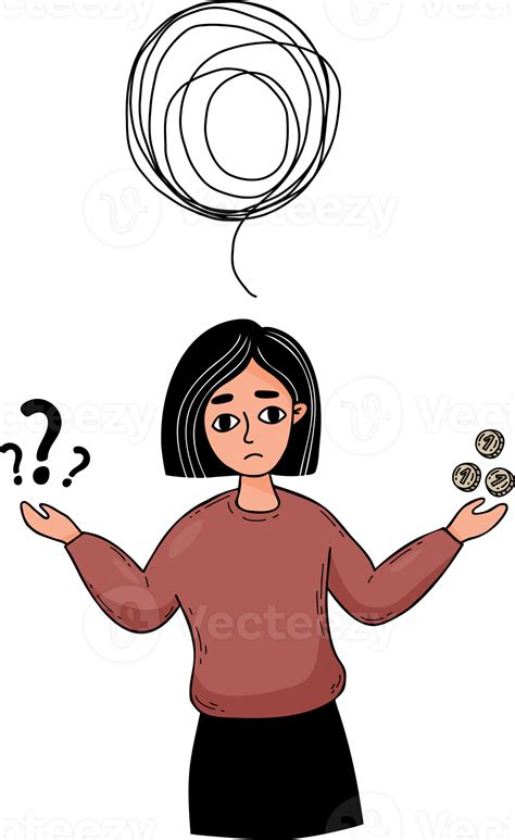 Thoughtful Confused Girl Confused Thoughts 15280795 Png