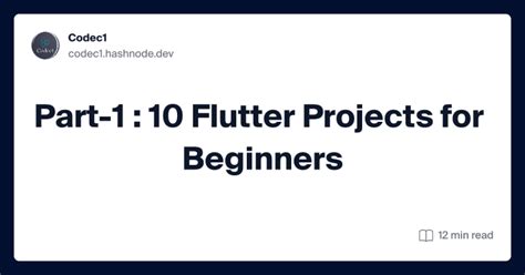 Codec One1 On Linkedin Part 1 10 Flutter Projects For Beginners