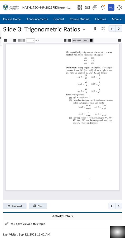 Slide 3 Trigonometric Ratios Differential Calc… Download Print Slide 3 Trigonometric Ratios