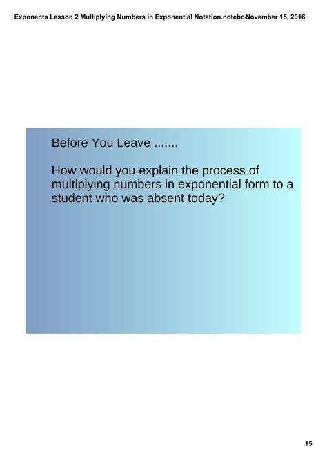 Exponents Lesson 2 Multiplying Numbers In Exponential Notation Pdf