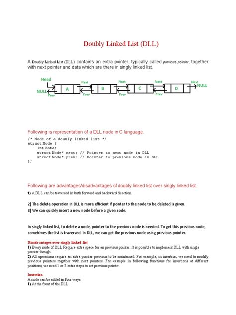 Doubly Linked List Pdf Pointer Computer Programming Software