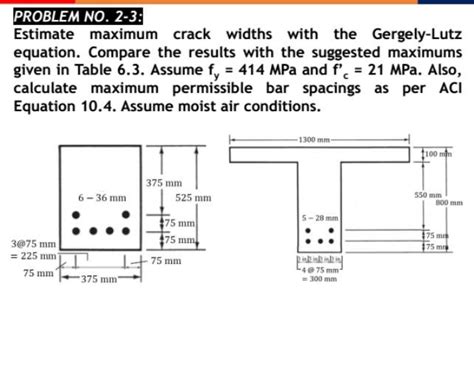 Solved Problem No 2 3 Estimate Maximum Crack Widths With