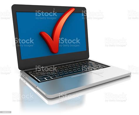 노트북 컴퓨터 및 확인표시 기호까지 Its 화면 0명에 대한 스톡 사진 및 기타 이미지 0명 3차원 형태 Lcd Istock