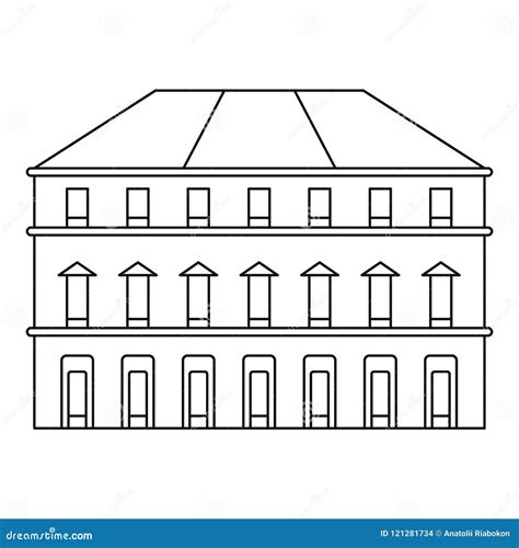 Icono Del Edificio Estilo Del Esquema Ilustraci N Del Vector Ilustraci N De Dispositivo