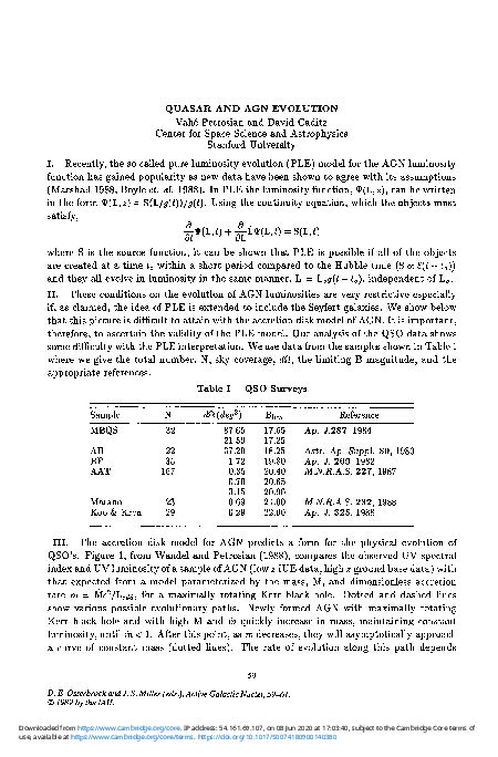 Pdf Quasar And Agn Evolution