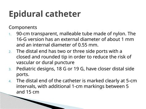 Epidural Needle For Anesthesia Technologist Pptx