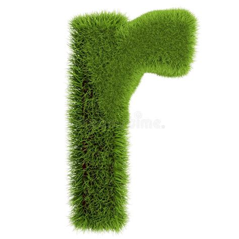 Green Grass Letter R Isolated On White Background Font For Your Design Stock Illustration