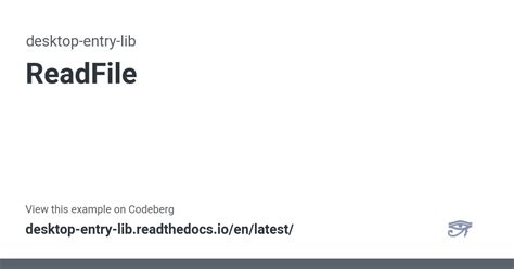 ReadFile Desktop Entry Lib Documentation