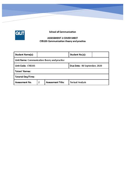 Textual Analysis Assignment 1 Cyb103 School Of Communication Assessment 2 Cover Sheet Cyb103