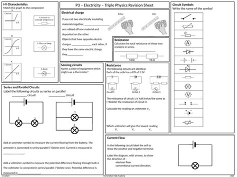 Ocr Gateway Gcse Physics P3 Revision Mat Teaching Resources