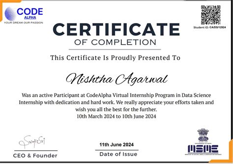 nishtha agarwal on linkedin datascience internshipsuccess codealpha careergrowth dataprojects…