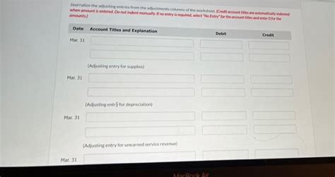 Journalize The Adjusting Entries From The Adjustments