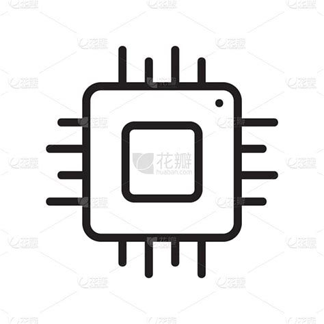 电脑芯片 计算机图标 直的 中央处理器 有序 计算机 背景分离 技术 简单 模板