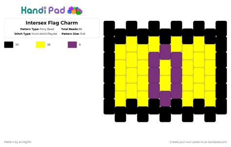 Intersex Flag Charm Pony Bead Pattern Kandi Pad Kandi Patterns