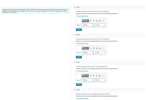 Solved A Balanced Y Connected Load Having An Impedance Of Chegg Com