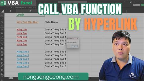 25 Cách Gọi Hàm Vba Bằng Hyperlink Trong Excel Vba Vănphòng Codes Youtube