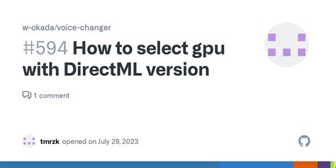 How To Select Gpu With Directml Version · Issue 594 · W Okadavoice