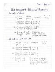 Unit Assignment Polynomial Functions Pdf Course Hero