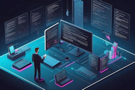 Premium AI Image Software Code Testing Concept Illustration