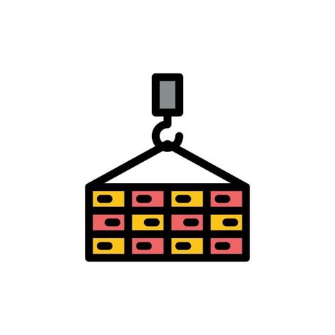 Building Cargo Construction Crane Flat Color Icon Vector Ic Building Icons Icons Icons Color