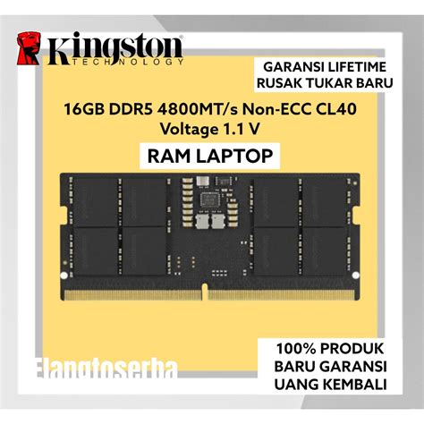 Jual Memory Ram Laptop Kingstone Ddr5 16gb 4800mhz Ori Gaming Ram Nb Ddr5 Shopee Indonesia