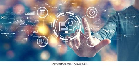 Document Management System Concept Man On Stock Photo 2247354431 Shutterstock