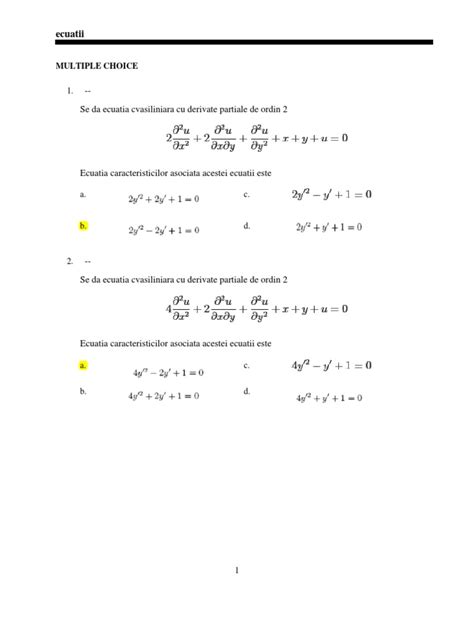 Ecuatii Cu Derivate Partiale Pdf