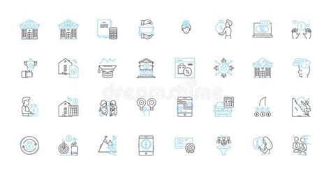 Web Based Company Linear Icons Set Online Technology Cloud Software