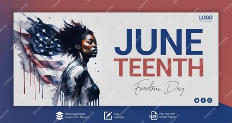 Premium Psd Psd Horizontal Banner Template For Juneteenth Celebration